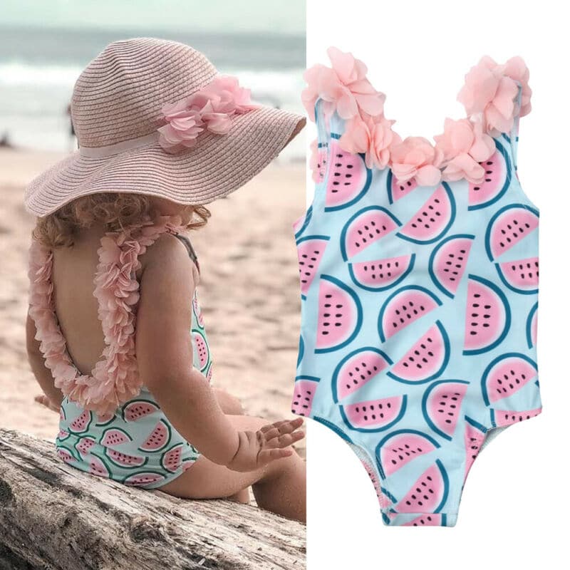 Costume da bagno intero da bambina con stampa di anguria • Bambini World